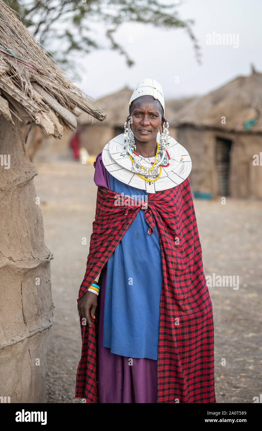 Arusha Tanzania 7th September 2019 Beautiful Maasai Women In