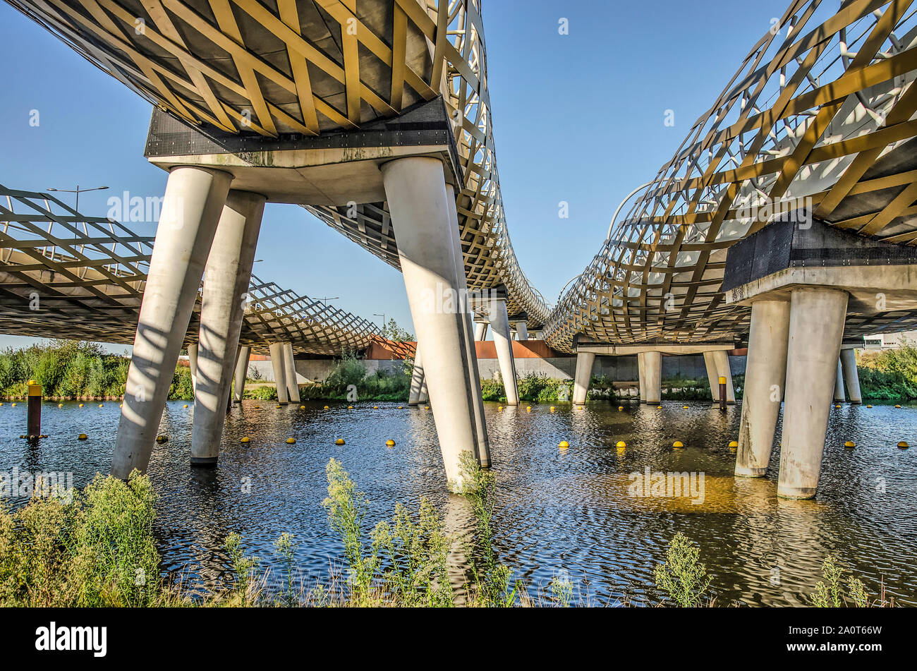 Den Bosch, The Netherlands, September 20, 2019: the railway bridges and ...