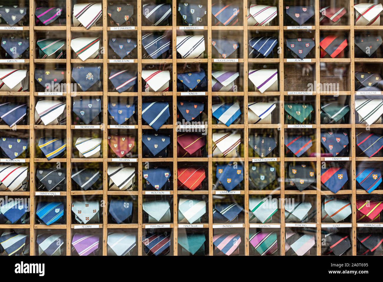 University of Cambridge shop, College Ties Stock Photo - Alamy