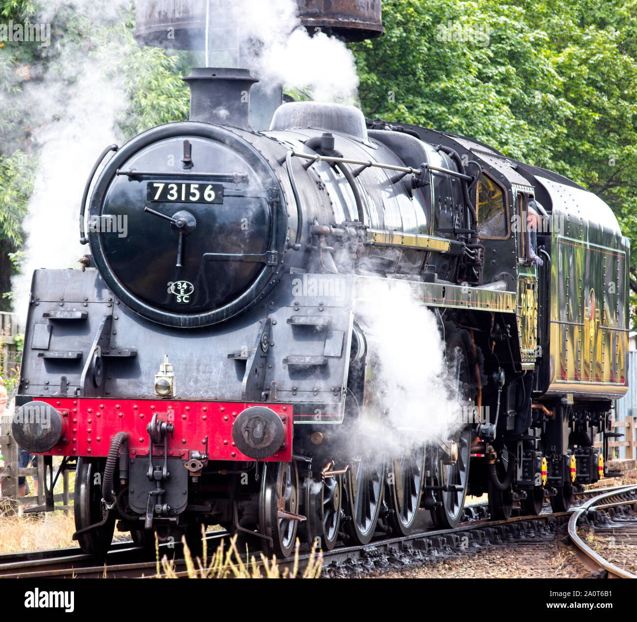 73156, a BR standard class 5 steam locomotive in steam near ...