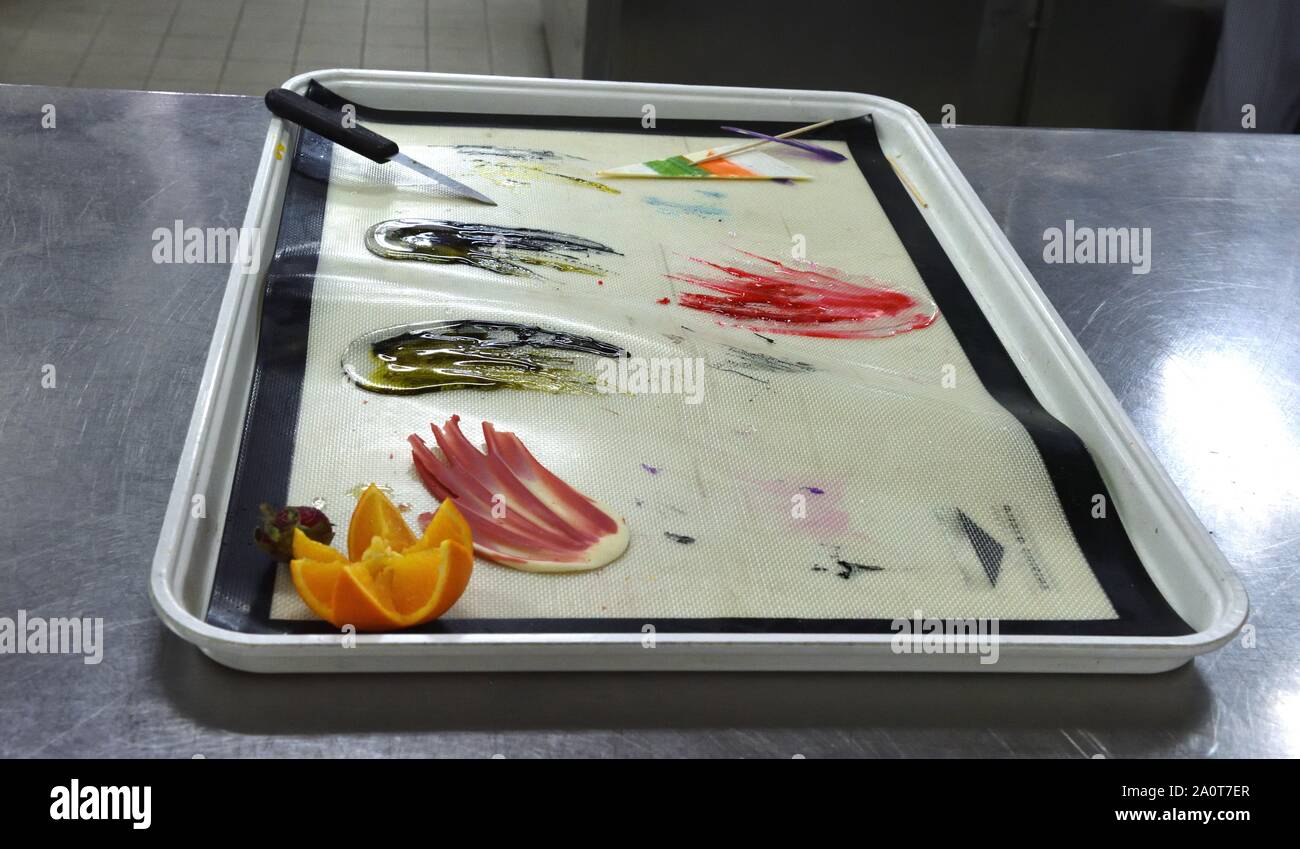 abstract cake decorations on a tray Stock Photo - Alamy