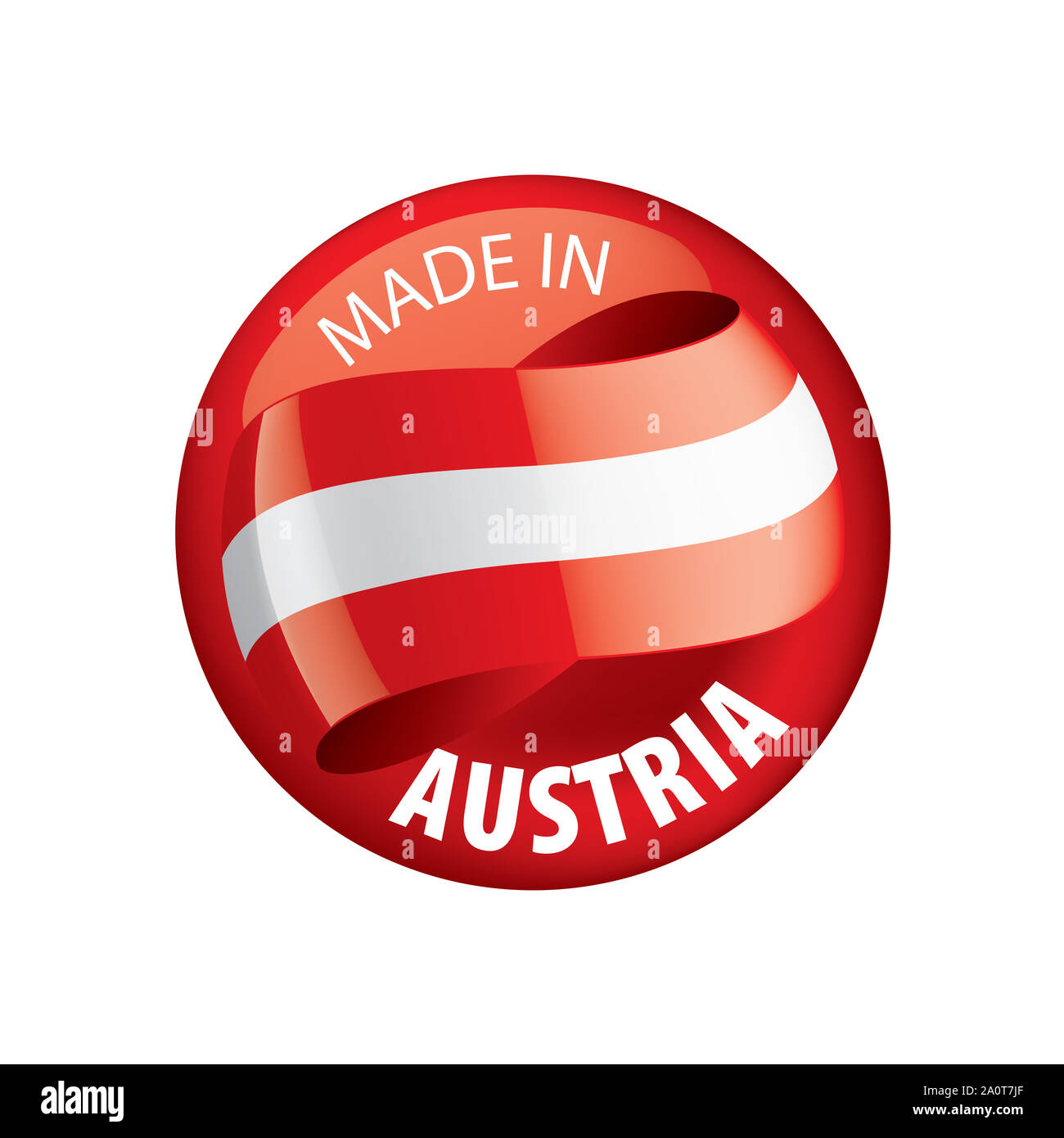 Austria flag, vector illustration on a white background Stock Photo - Alamy