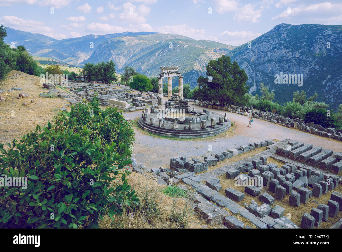 City Delphi. Greek Republic. Ancient Greek ruins and columns from ...