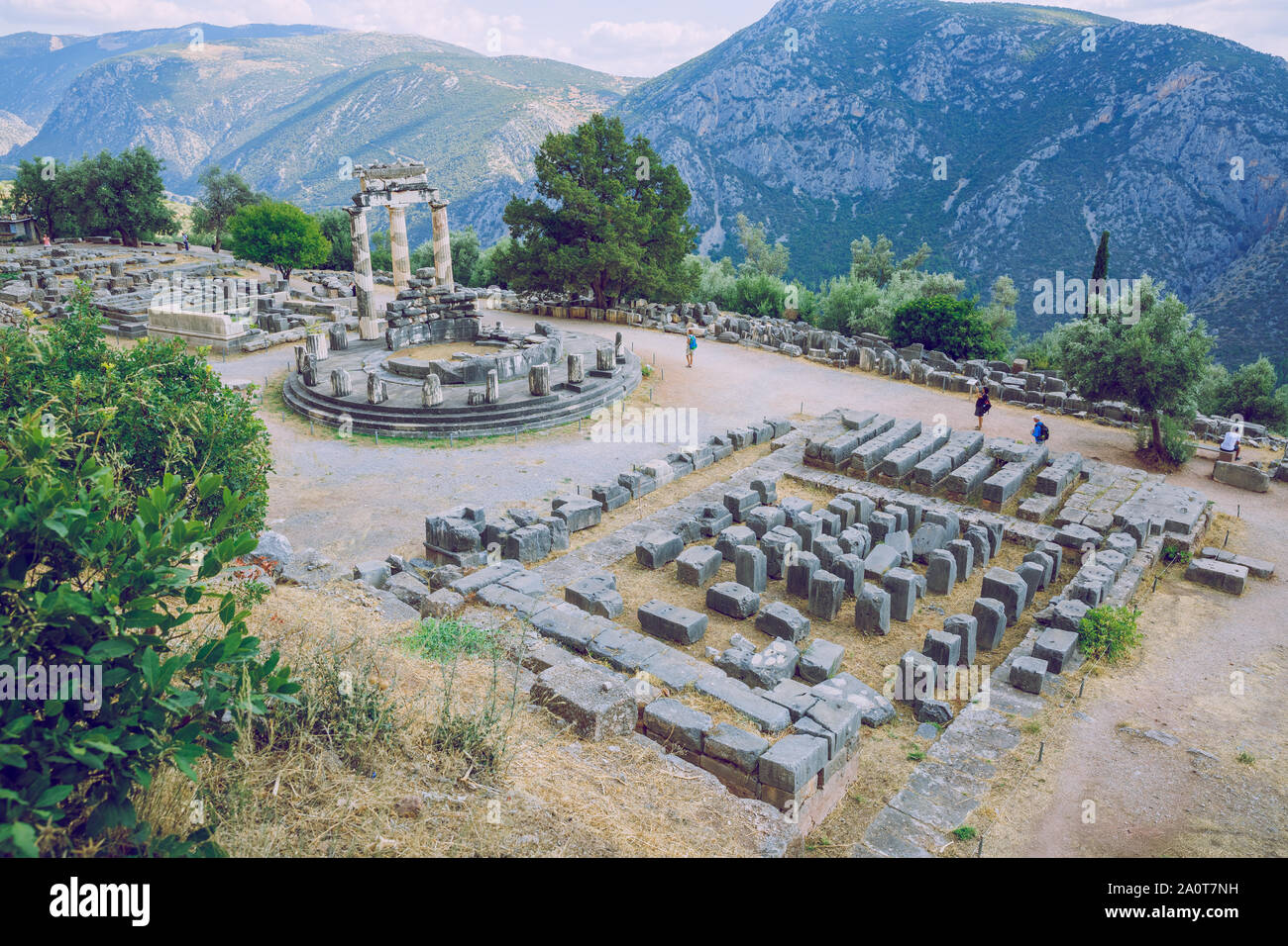 City Delphi. Greek Republic. Ancient Greek ruins and columns from ...