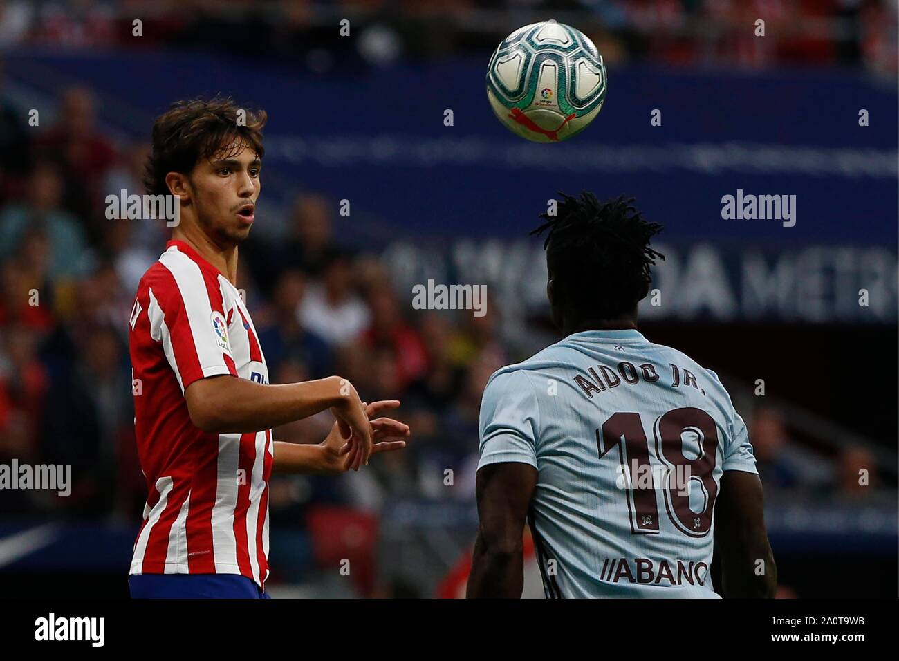 Madrid, Spain. 21st Sep, 2019. JOAO FELIX AND AIDOO DURING MACTH ...