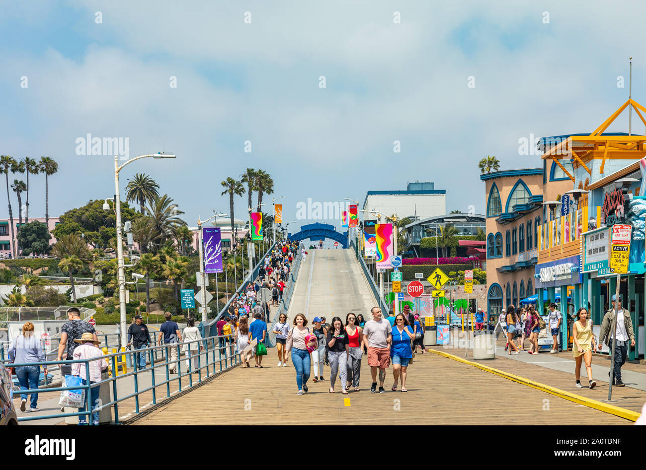 Santa Monica, Los Angeles California USA. May 31, 2019. Tourists ...
