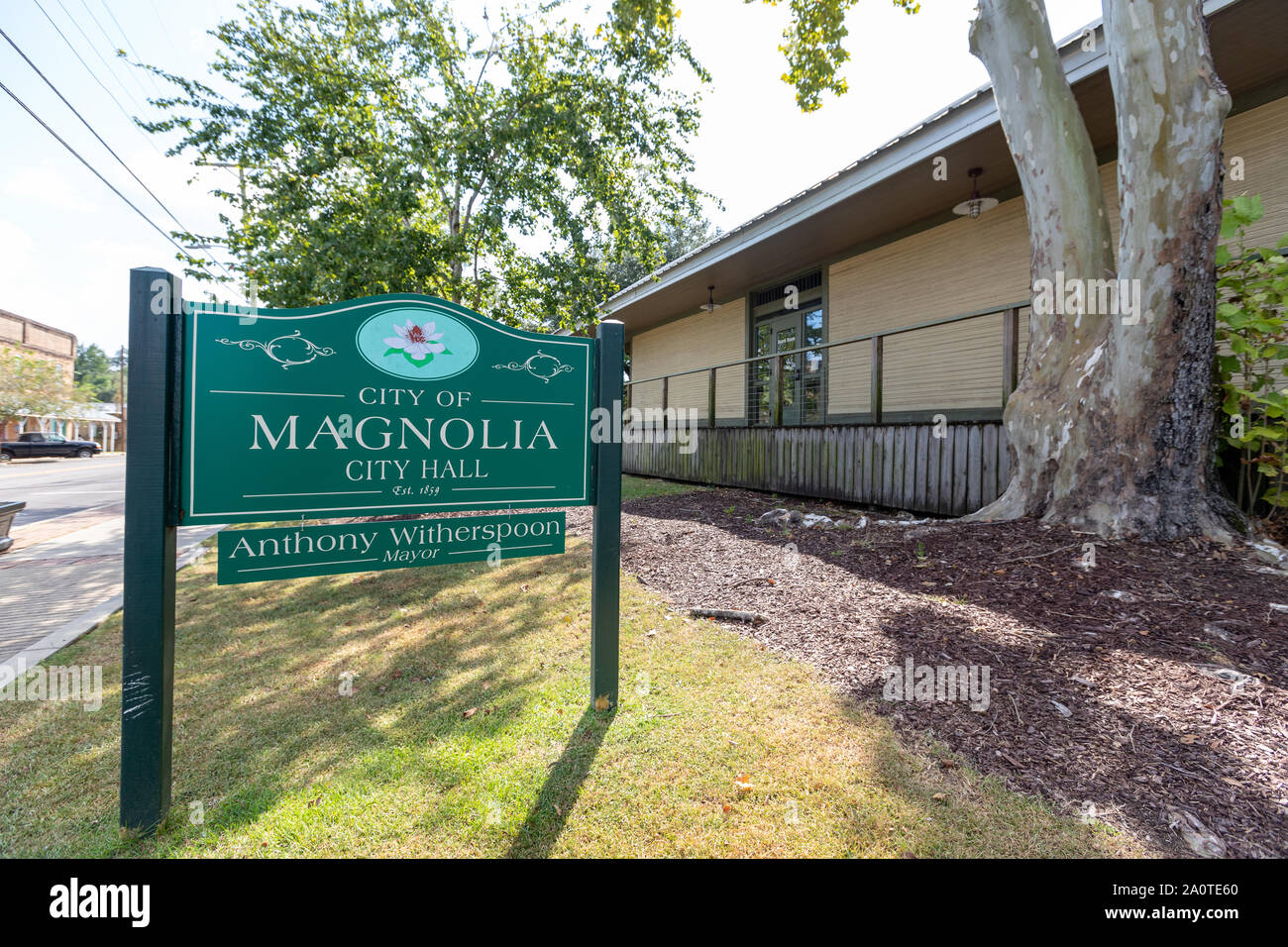 Magnolia, MS - USA, September 17, 2019: Magnolia, MS City Hall in an ...