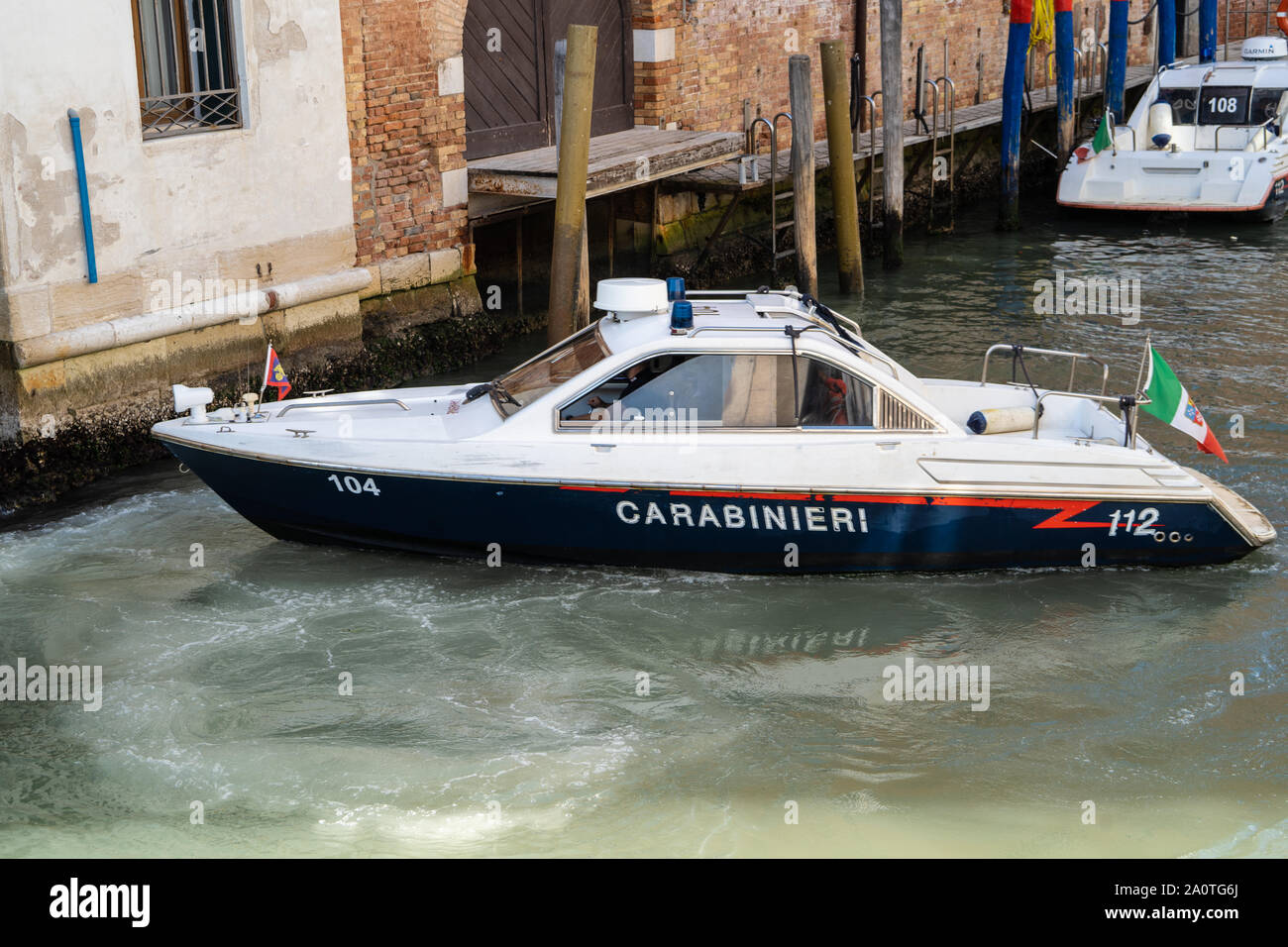 Police boat - carabinieri - Venice, Italy Stock Photo - Alamy