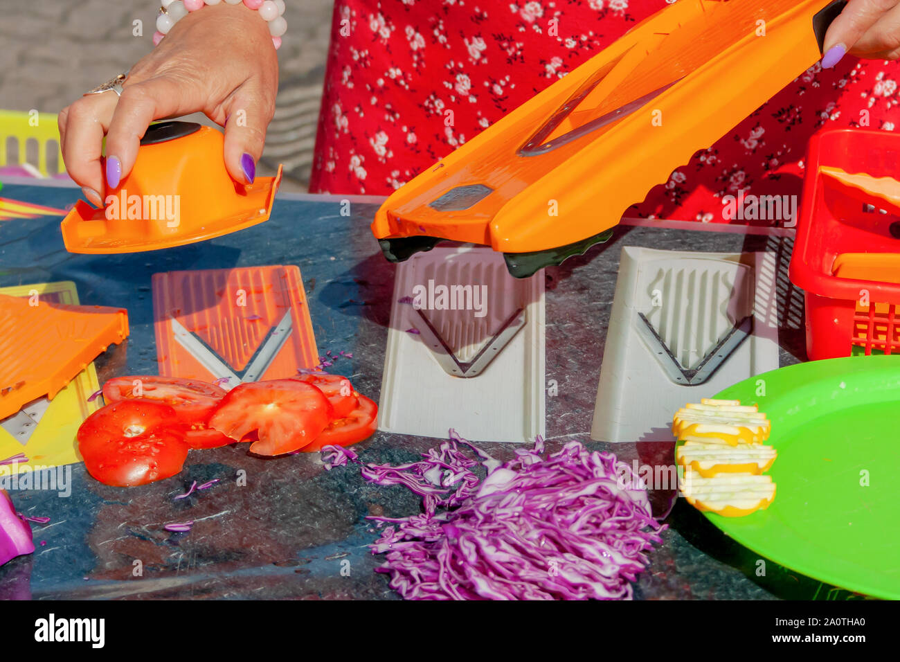 Light cooking of vegetables by grating. Healthy meal Stock Photo - Alamy