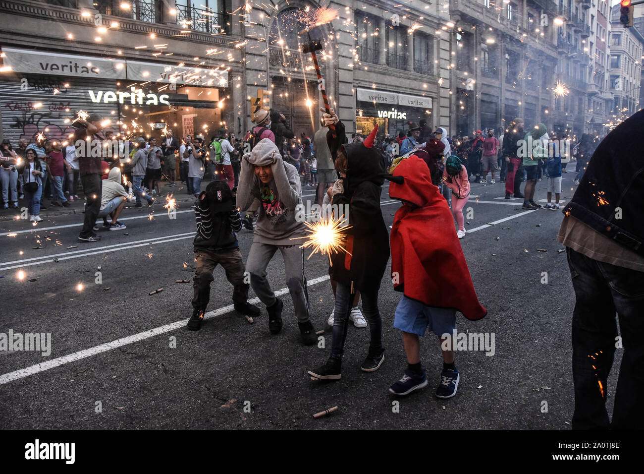 Barcelona, Catalunya, Spain. 22nd Sep, 2019. Beasts of fire and gangs ...