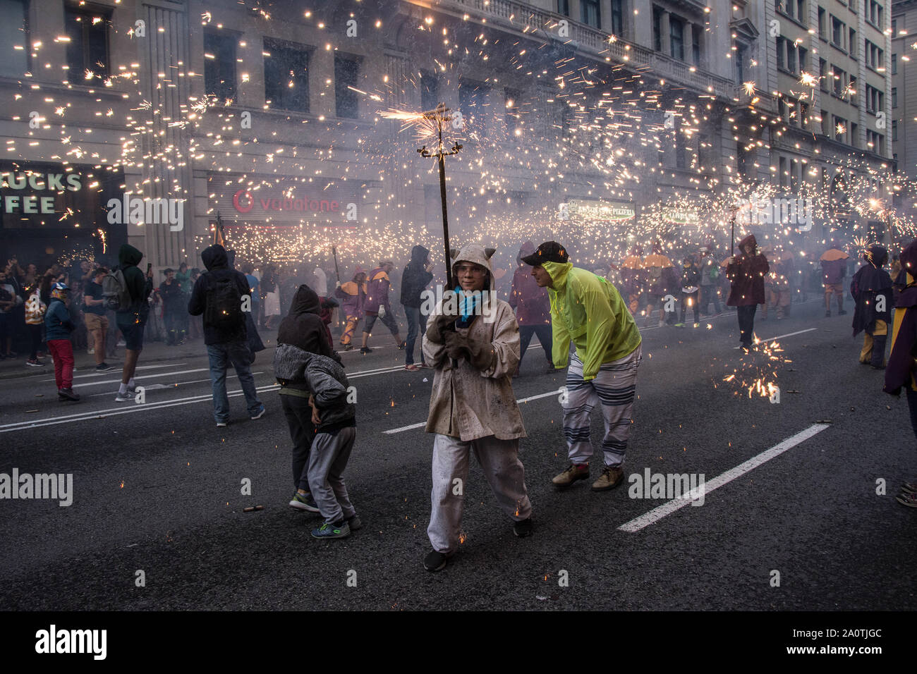 Barcelona, Catalunya, Spain. 22nd Sep, 2019. Beasts of fire and gangs ...