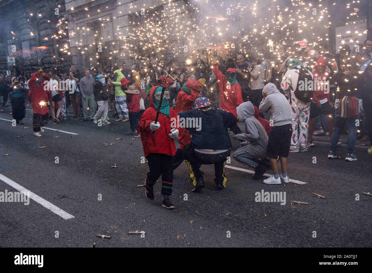 Barcelona, Catalunya, Spain. 22nd Sep, 2019. Beasts of fire and gangs ...
