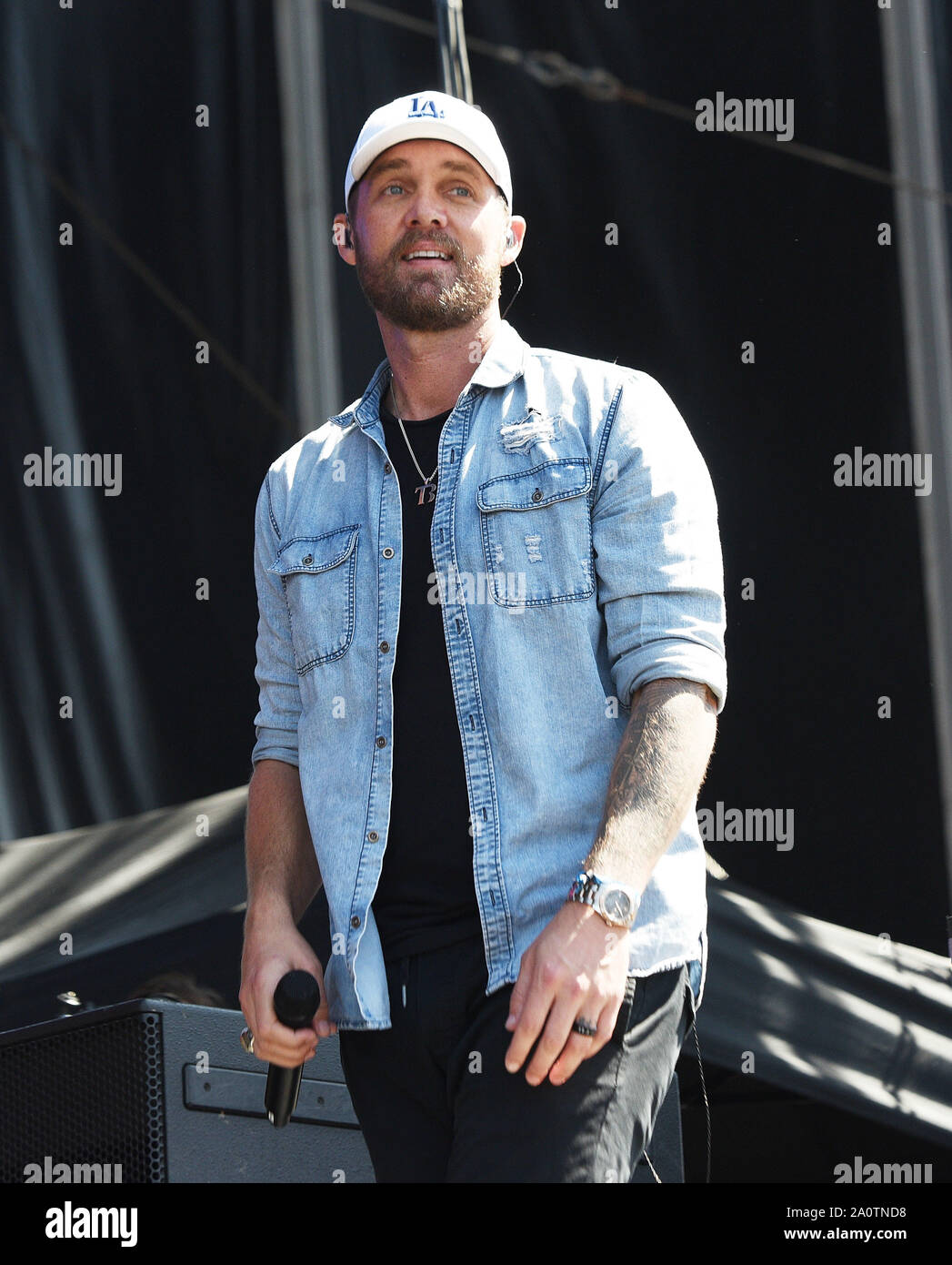 LAS VEGAS, NEVADA - SEPTEMBER 21: Brett Young performs onstage during ...