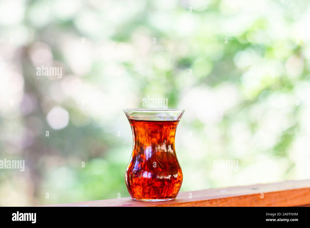 Turkish tea against green nature Stock Photo - Alamy