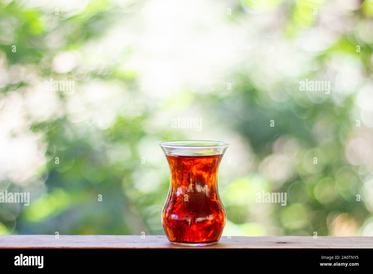 Turkish tea against green nature Stock Photo - Alamy