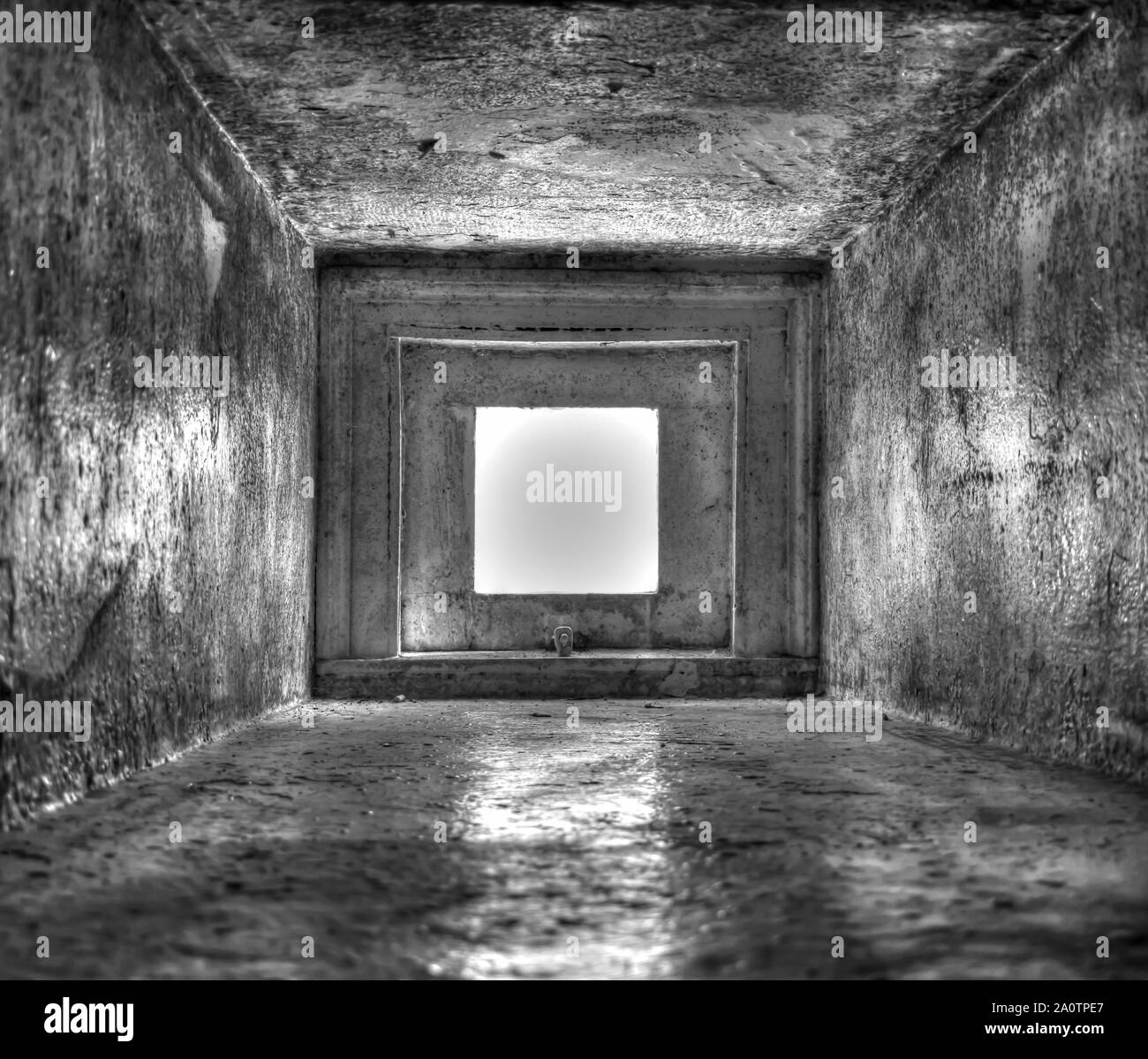 Light coming through the window of Gibbs Hill Lighthouse Stock Photo ...