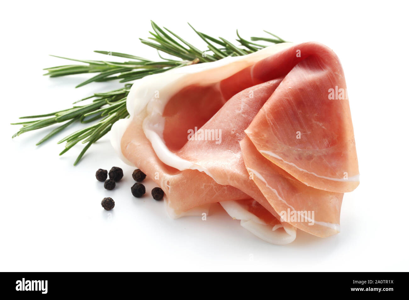 A Slice Of Ham Isolated On White Stock Photo - Alamy