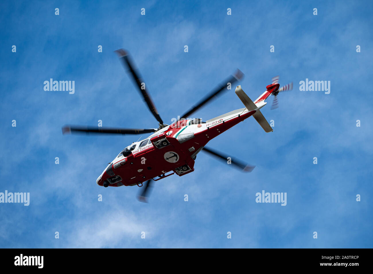 Italian coastguard helicopter over St Mark square, Venice, Italy ...