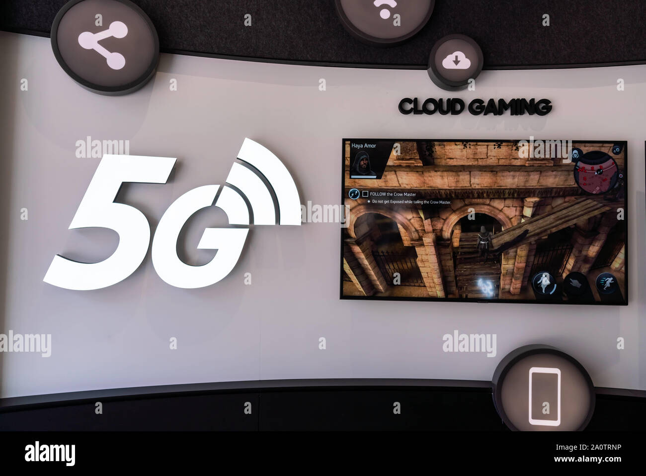 Shanghai, Shanghai, China. 20th Sep, 2019. 5G logo and service ...