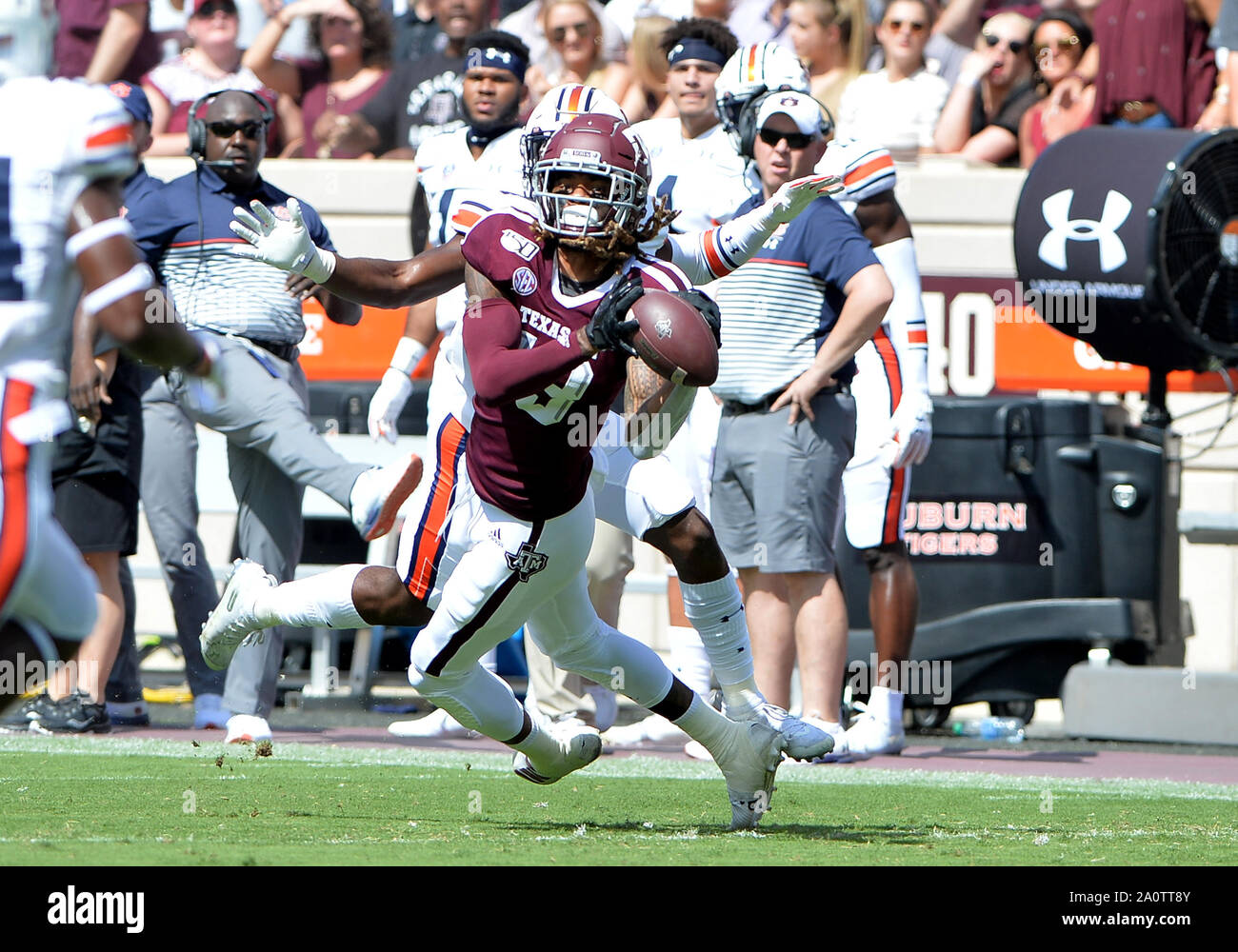 College Station, TX, USA. 21st Sep, 2019. Texas A&M Aggies wide ...