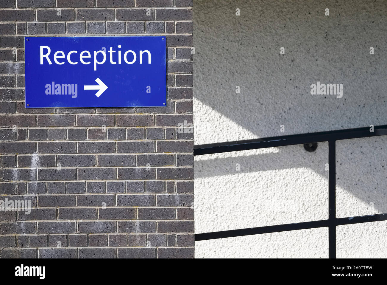 Reception direction sign hi-res stock photography and images - Alamy