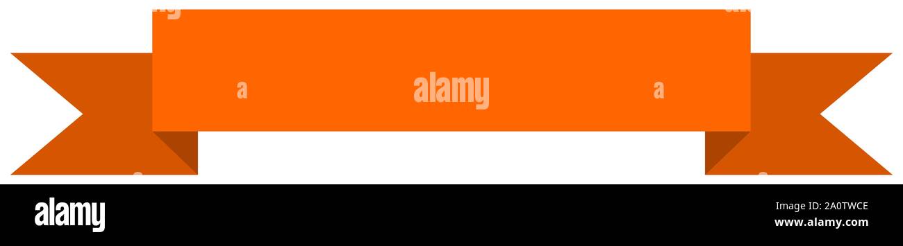 empty orange vector ribbon isolated on white background for apps and ...
