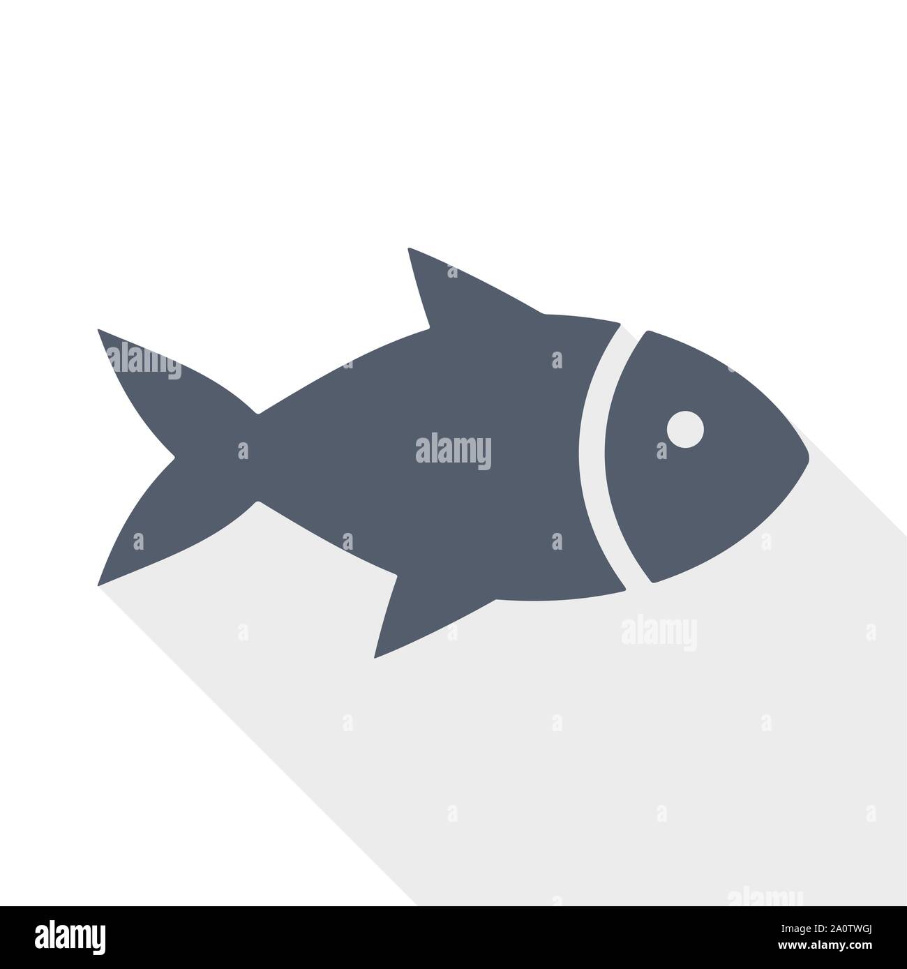 fish vector icon, flat design food illustration for apps and webdesign ...