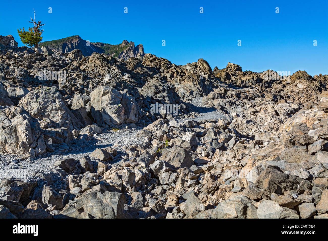 Oregon, Newberry National Volcanic Monument, Big Obsidian Flow Trail Stock Photo - Alamy