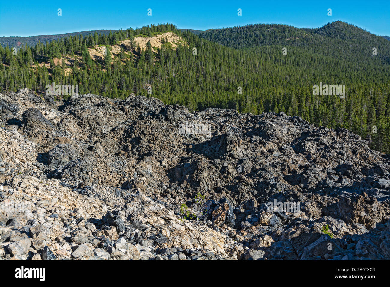 Oregon, Newberry National Volcanic Monument, Big Obsidian Flow Trail Stock Photo - Alamy