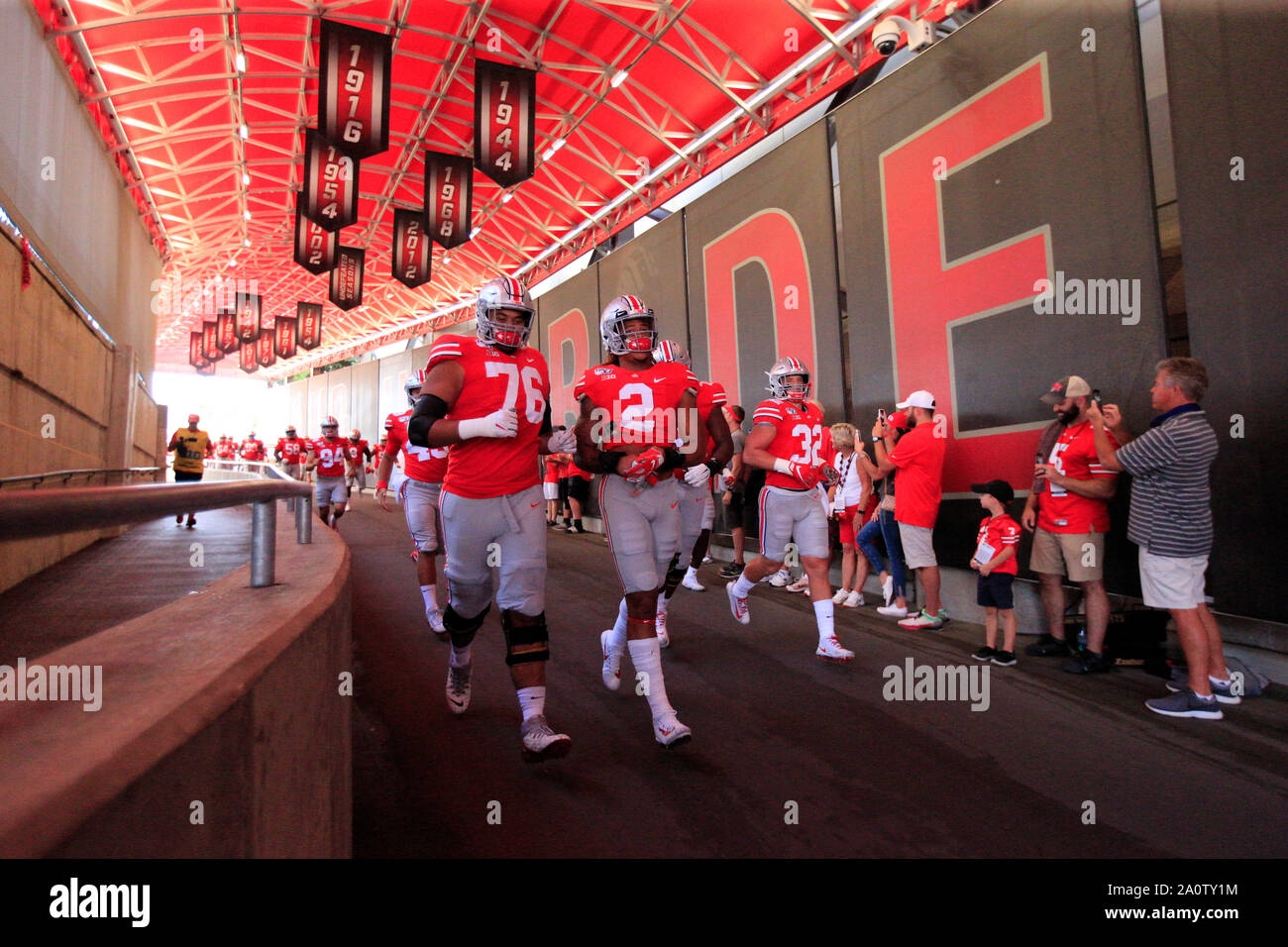 Columbus, Ohio, USA. 21st Sep, 2019. Ohio State Buckeyes teammates ...