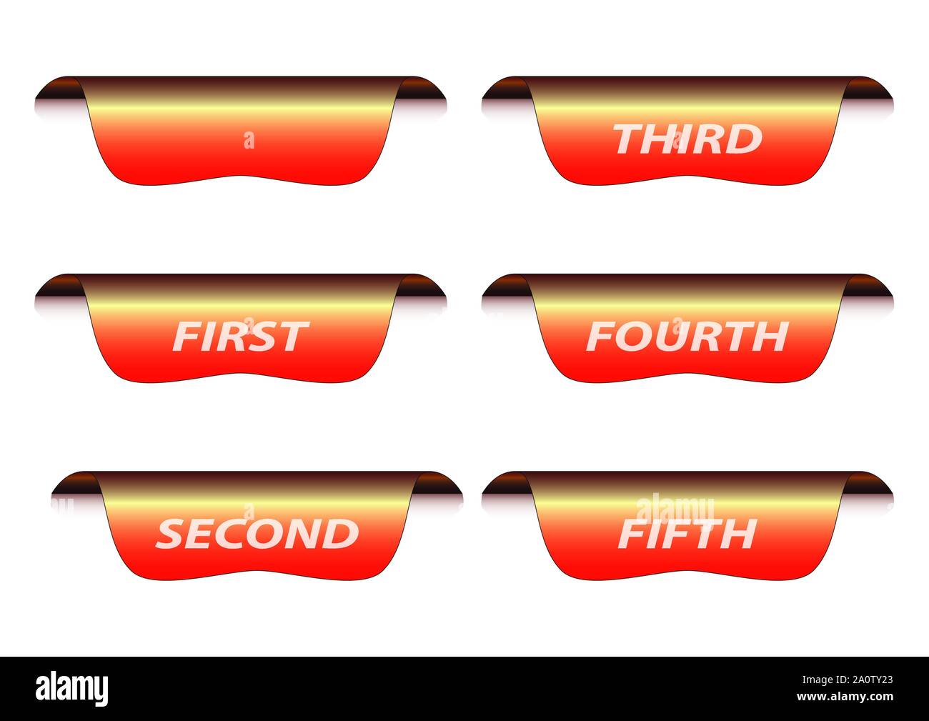 Numbered red metallic tabs - vector file Stock Vector Image & Art - Alamy