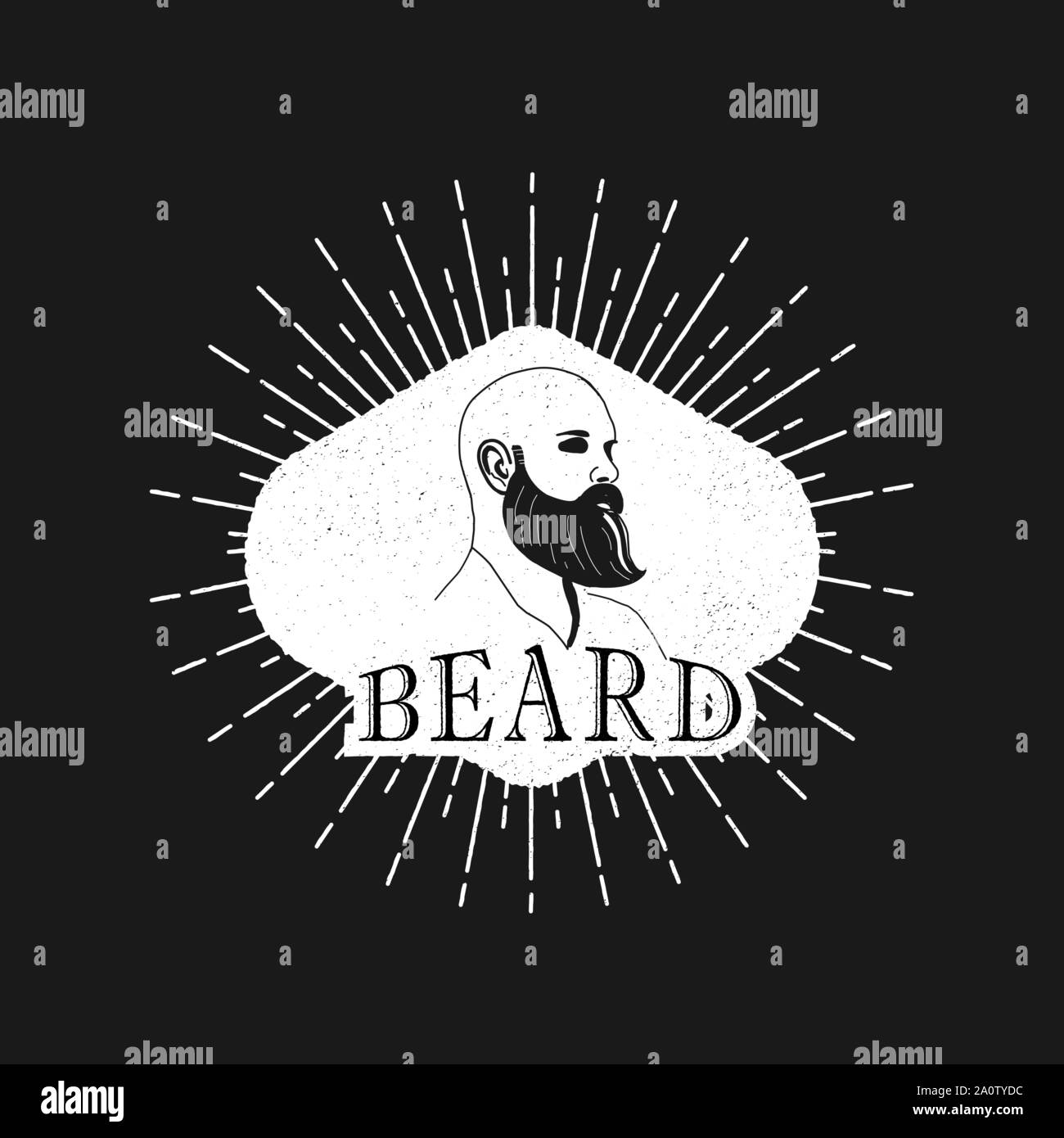 bald man with beard, vintage style vector Stock Vector Image & Art - Alamy