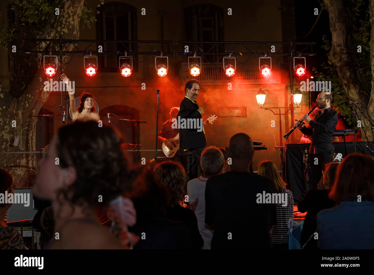 Agde, France.21th August, 2019. Bekar perform in concert, Place de la ...