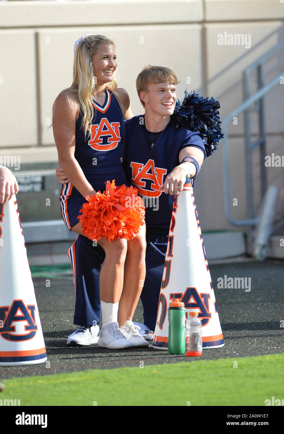 College Station, TX, USA. 21st Sep, 2019. Auburn Tigers cheerleaders ...