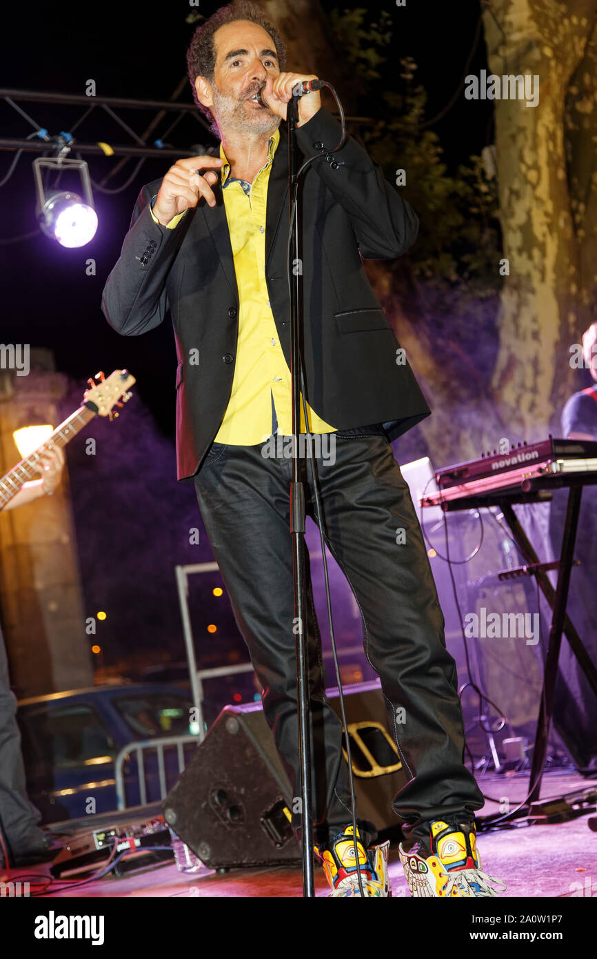 Agde, France.21th August, 2019. Bekar performs in concert, Place de la ...
