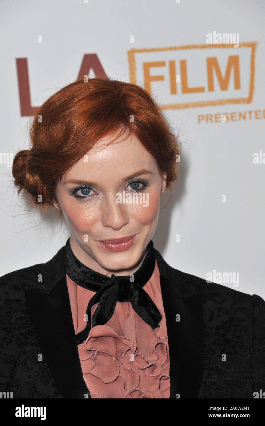 Christina hendricks drive la premiere hi-res stock photography and ...