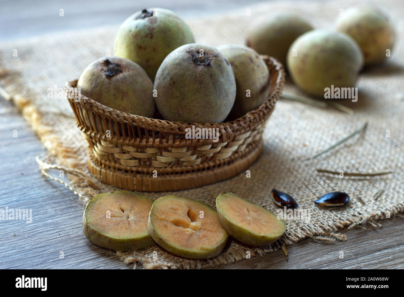 Group of sapodilla fruits hi-res stock photography and images - Alamy