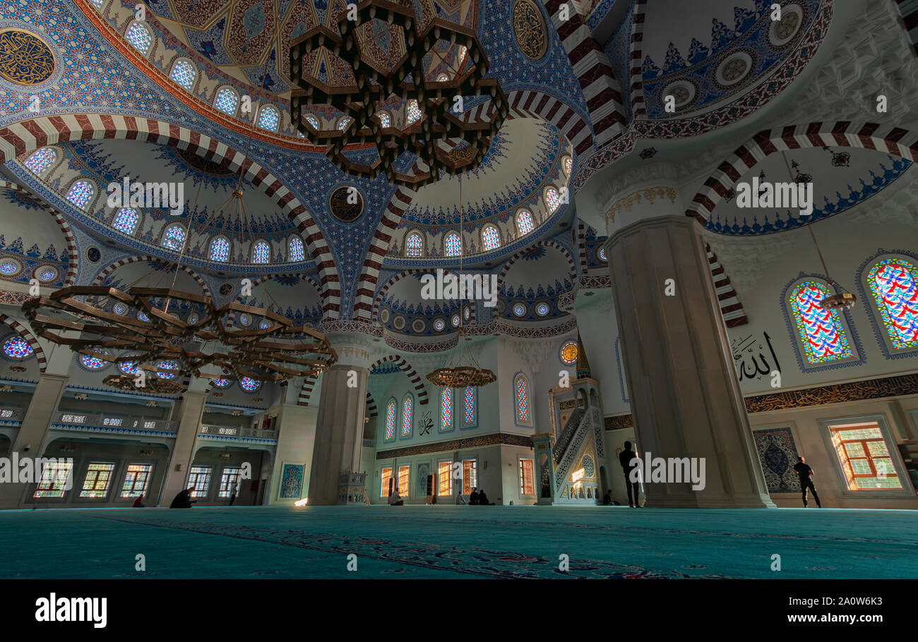 Bishkek, Kyrgyzstan - August 17, 2019: Interior view of the new Central ...