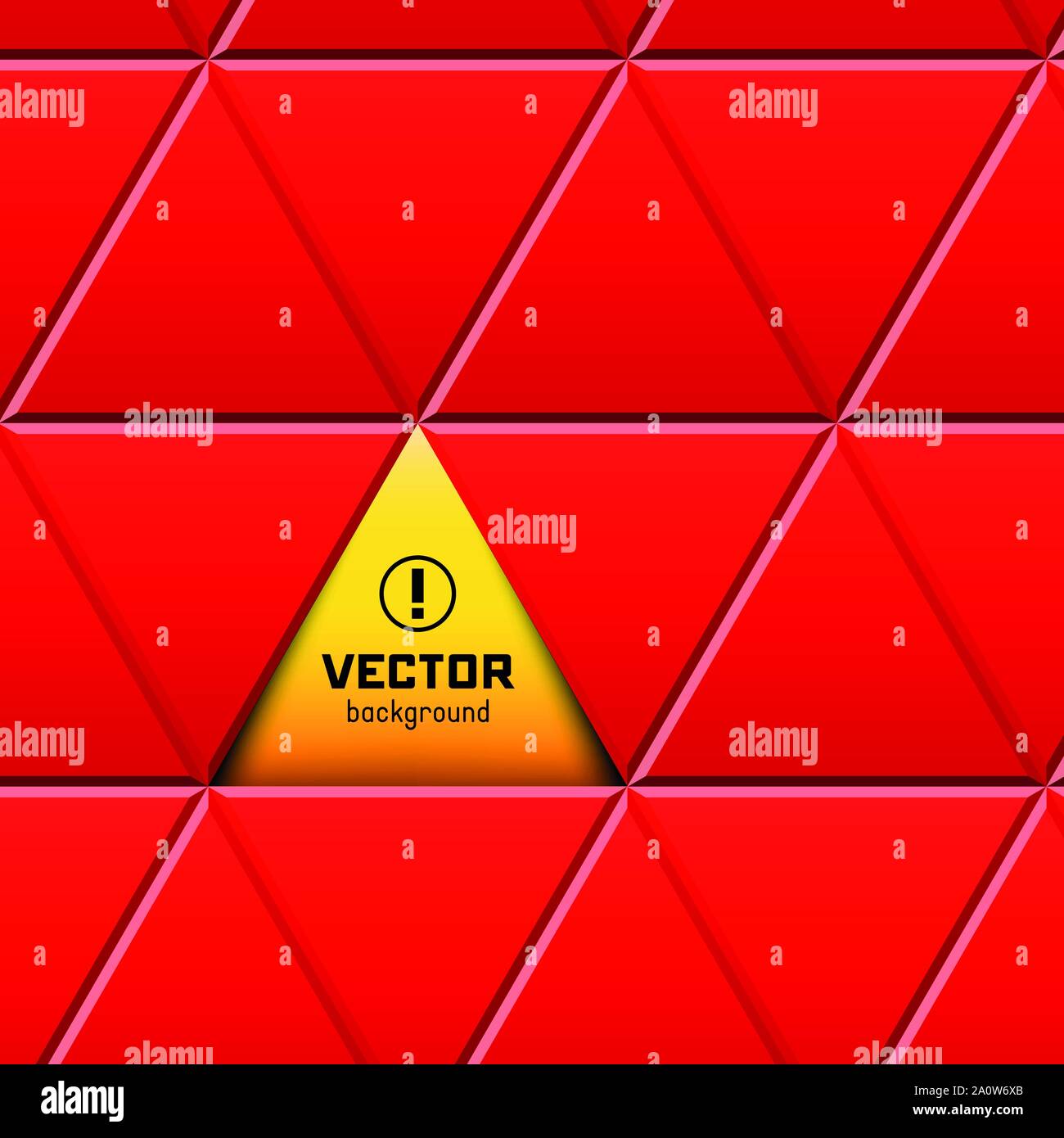 Abstract red triangular pattern with yellow sign Stock Vector Image ...