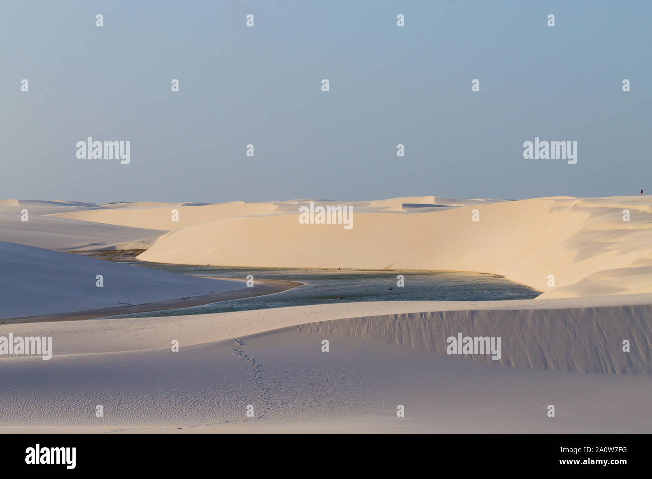 White sand dunes panorama from Lencois Maranhenses National Park ...