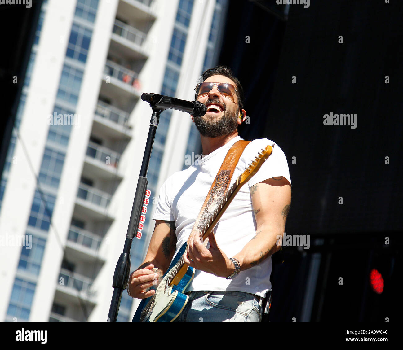 Lead singer of country band Old Dominion .Matthew Ramsey performs on ...