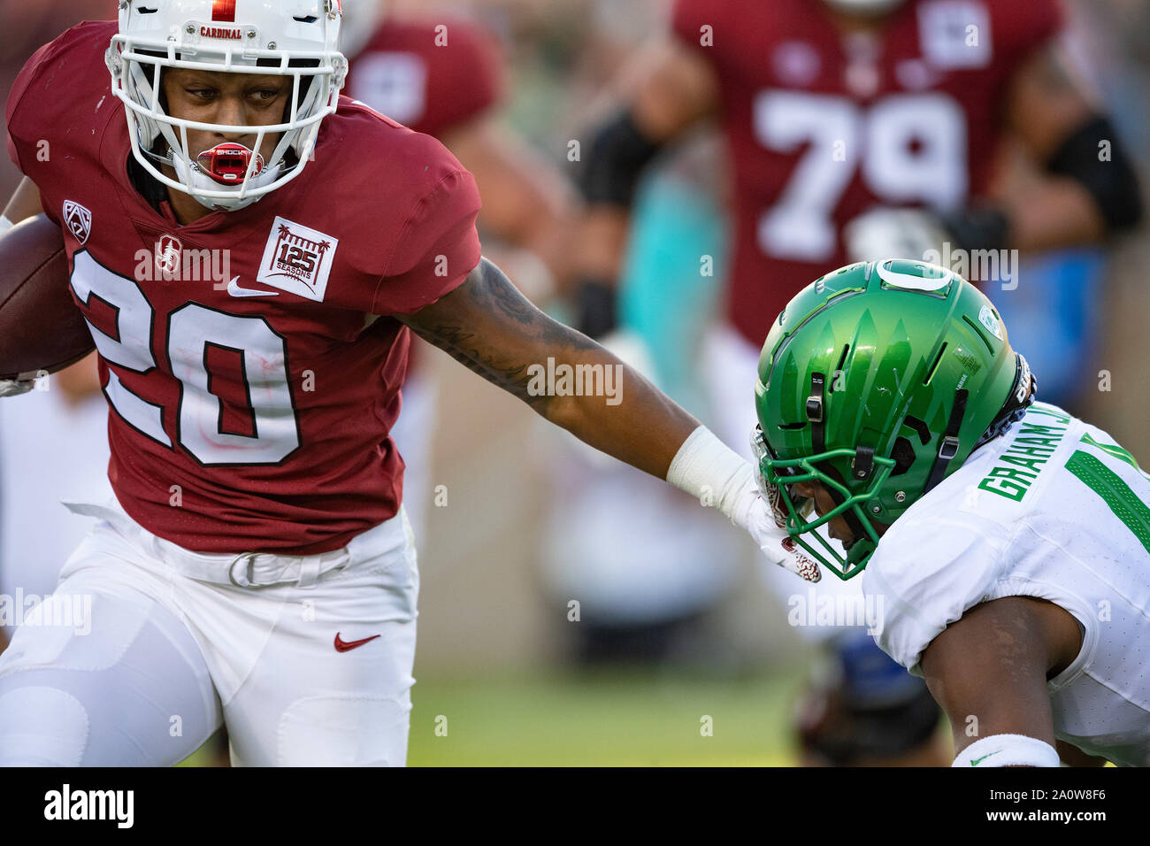 Stanford, California, USA. 21st Sep, 2019. Stanford Cardinal running ...