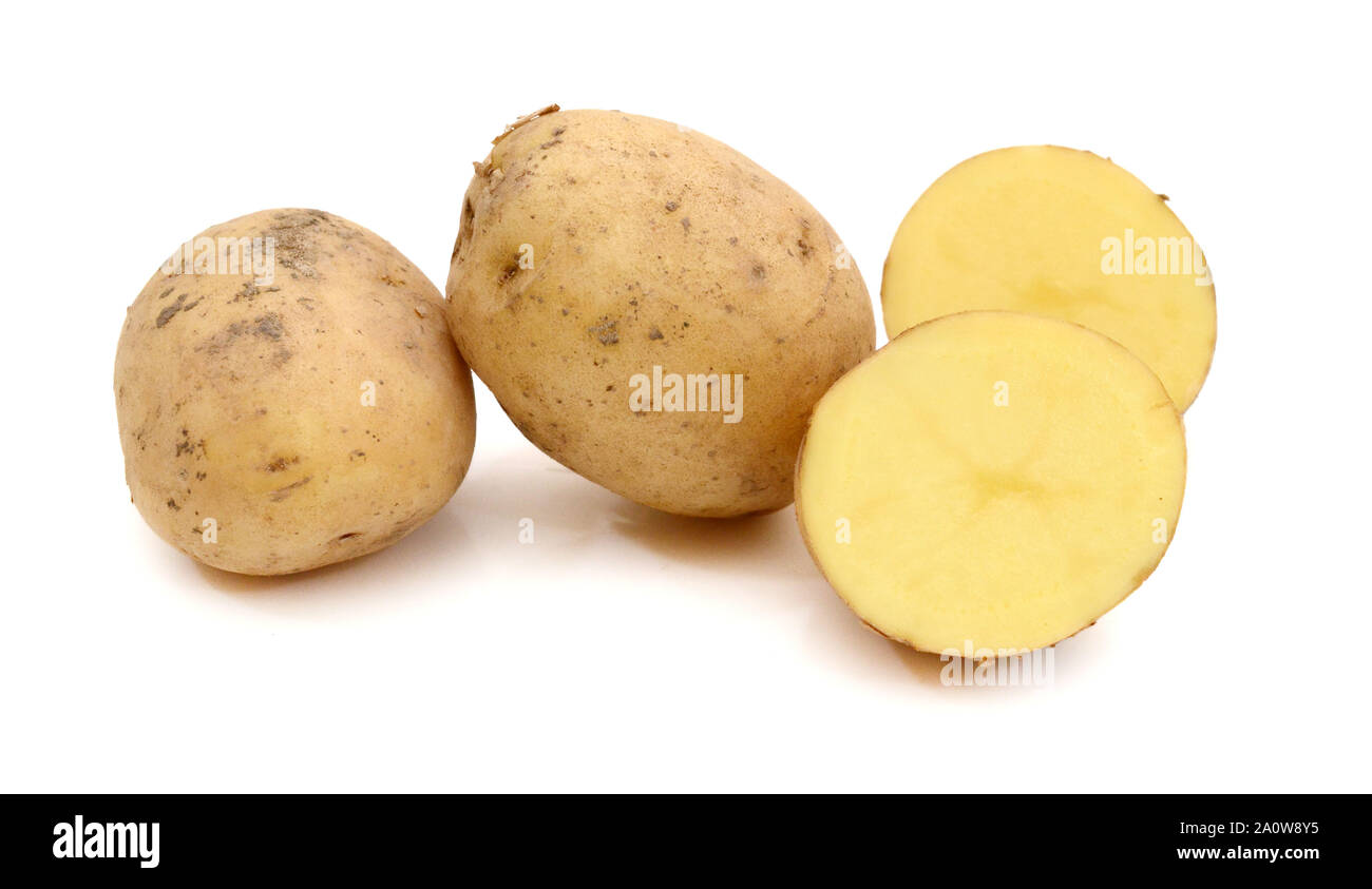 Close up slice raw potato Cut Out Stock Images & Pictures - Alamy