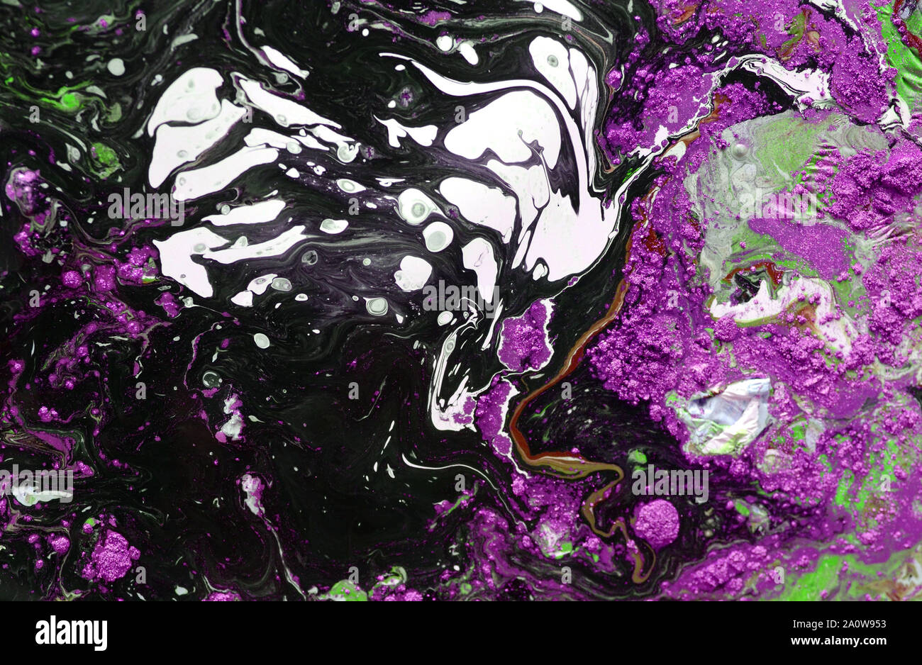 Abstract fantasy blue, green and pink wavy texture. Swirly fractal ...