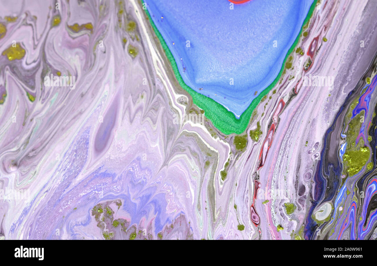 Abstract fantasy blue, green and pink wavy texture. Swirly fractal ...