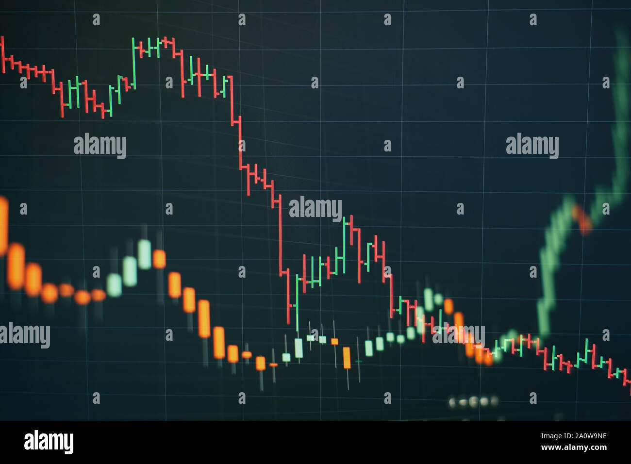 Economic graph with diagrams on the stock market, for business and ...