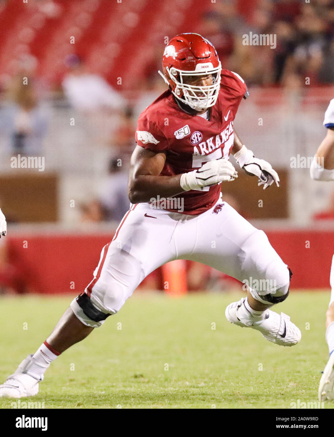 September 21, 2019: Colton Jackson #74 Razorback offensive lineman ...