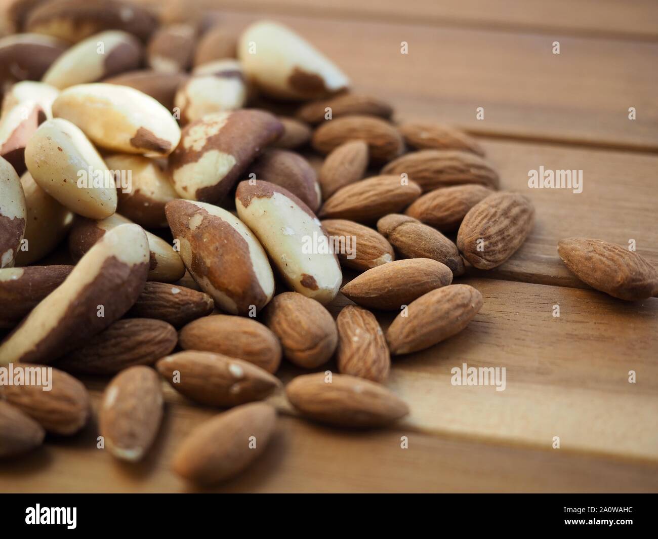 Brazil nuts and almonds Stock Photo - Alamy