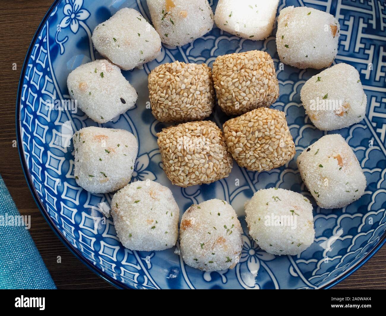 Korean traditional food Glutinous rice cake and Sweet pumpkin sikhye ...