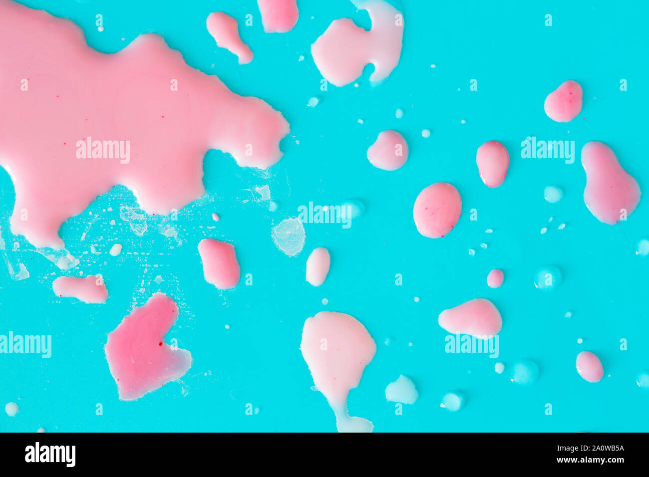 Pink drops background. Pink drops on blue background Stock Photo - Alamy
